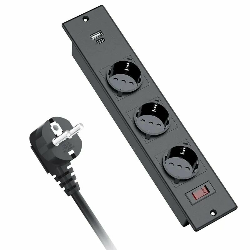 Встраиваемая розетка для конференционного стола с -портом