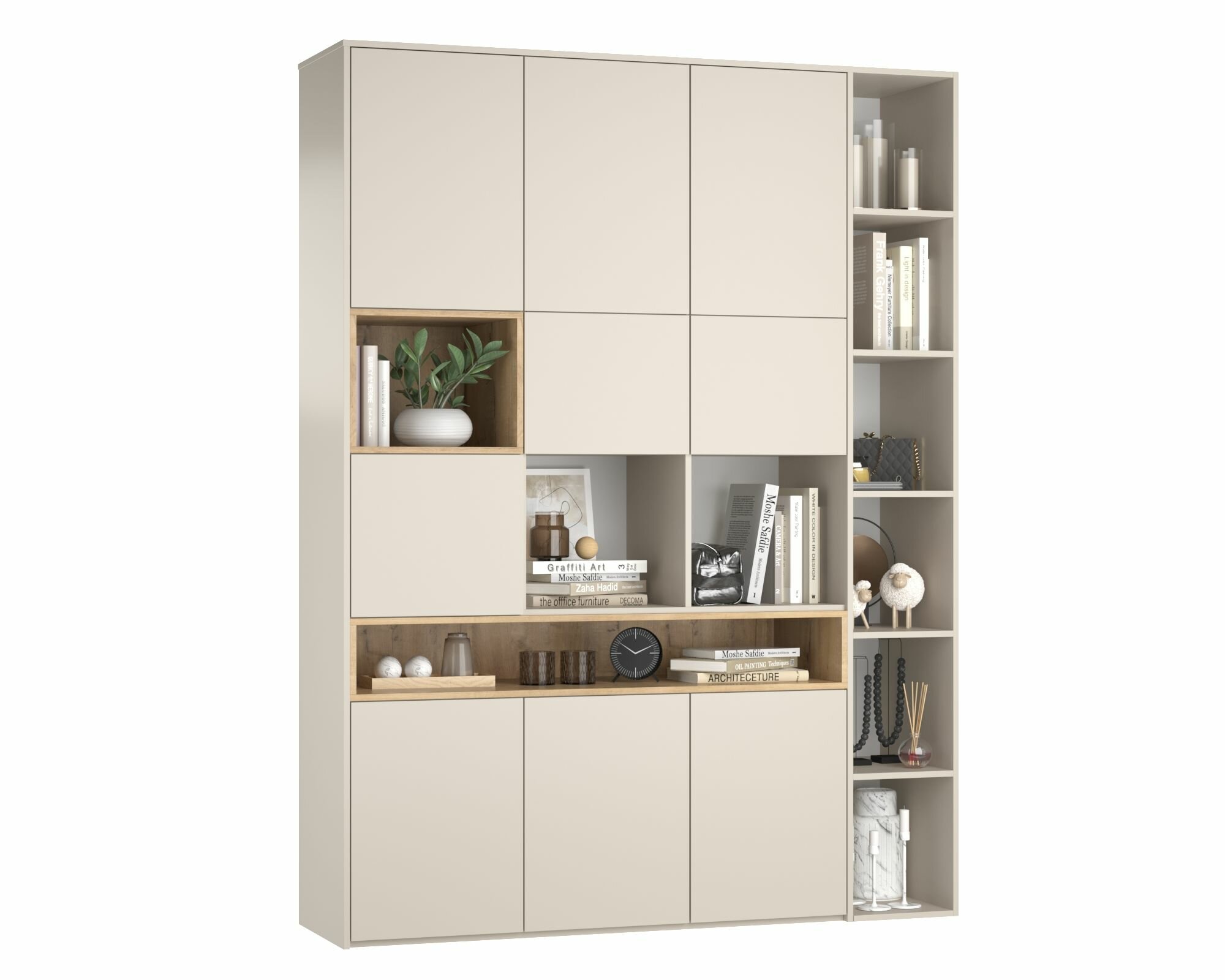 Шкаф распашной для одежды "Рокки 18" 165х220х45 Сатин / Дуб Крафт золотой