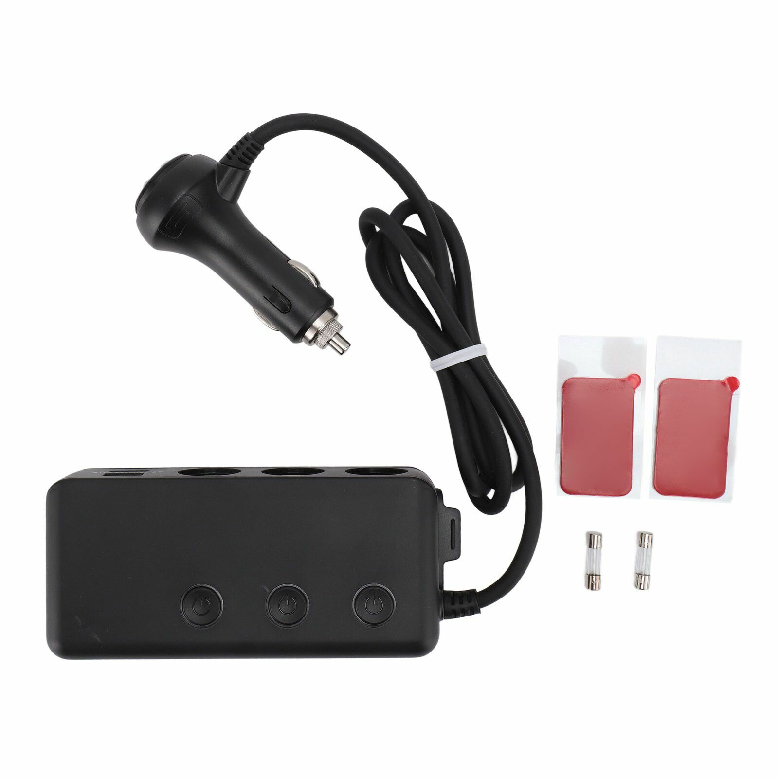 Адаптер прикуривателя, 3 розетки + 3 USB QC3.0