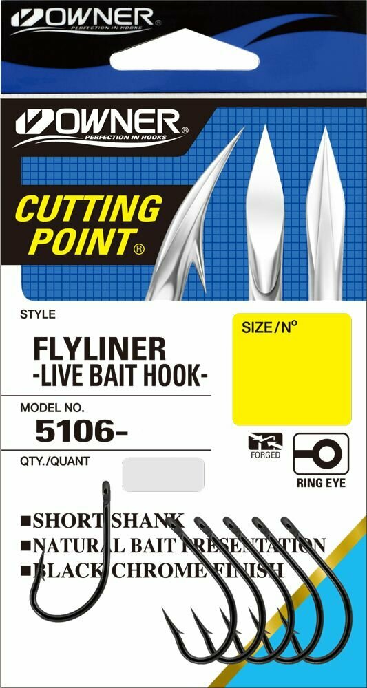 OWNER Крючок Flyliner BC №2/0 6шт
