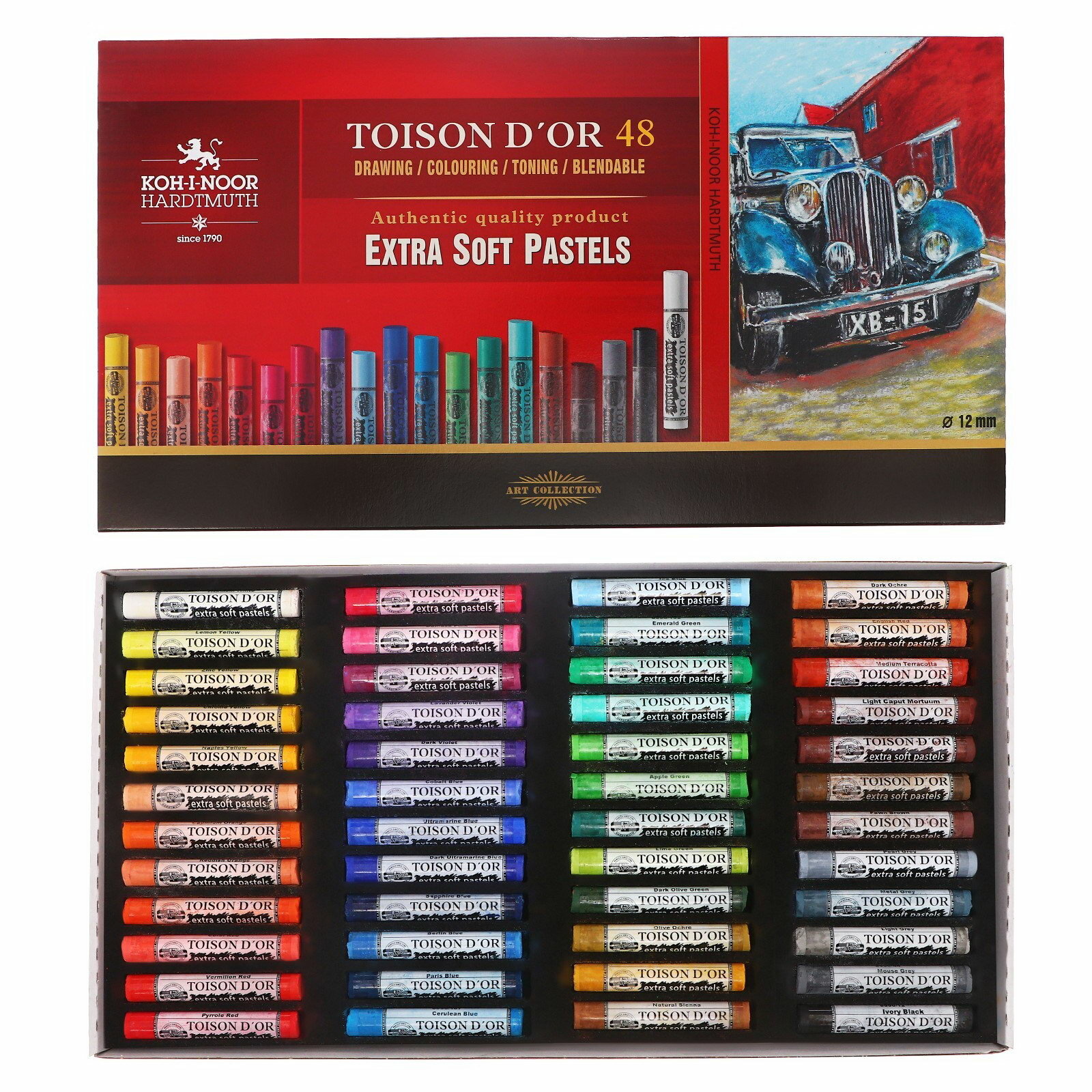 Пастель сухая экстра-мягкая художественная 48 цветов, TOISON D`OR=8556/48