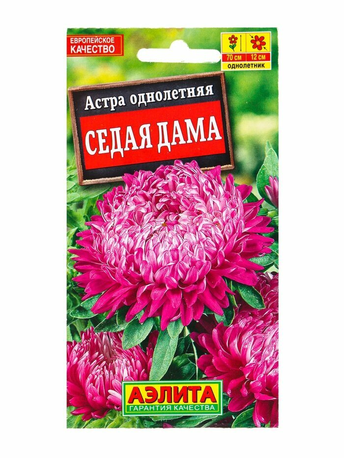 Семена цветов Астра «Седая дама» 0.2 г