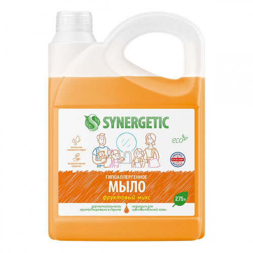 Жидкое мыло Synergetic Фруктовый микс, 2.75 л