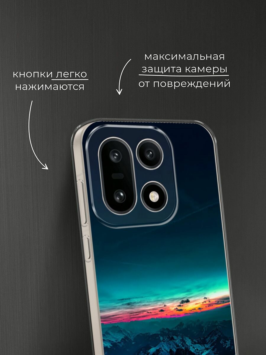 Силиконовый чехол на OnePlus 15 / Ван Плас 15 с принтом Закат в горах — фото 1