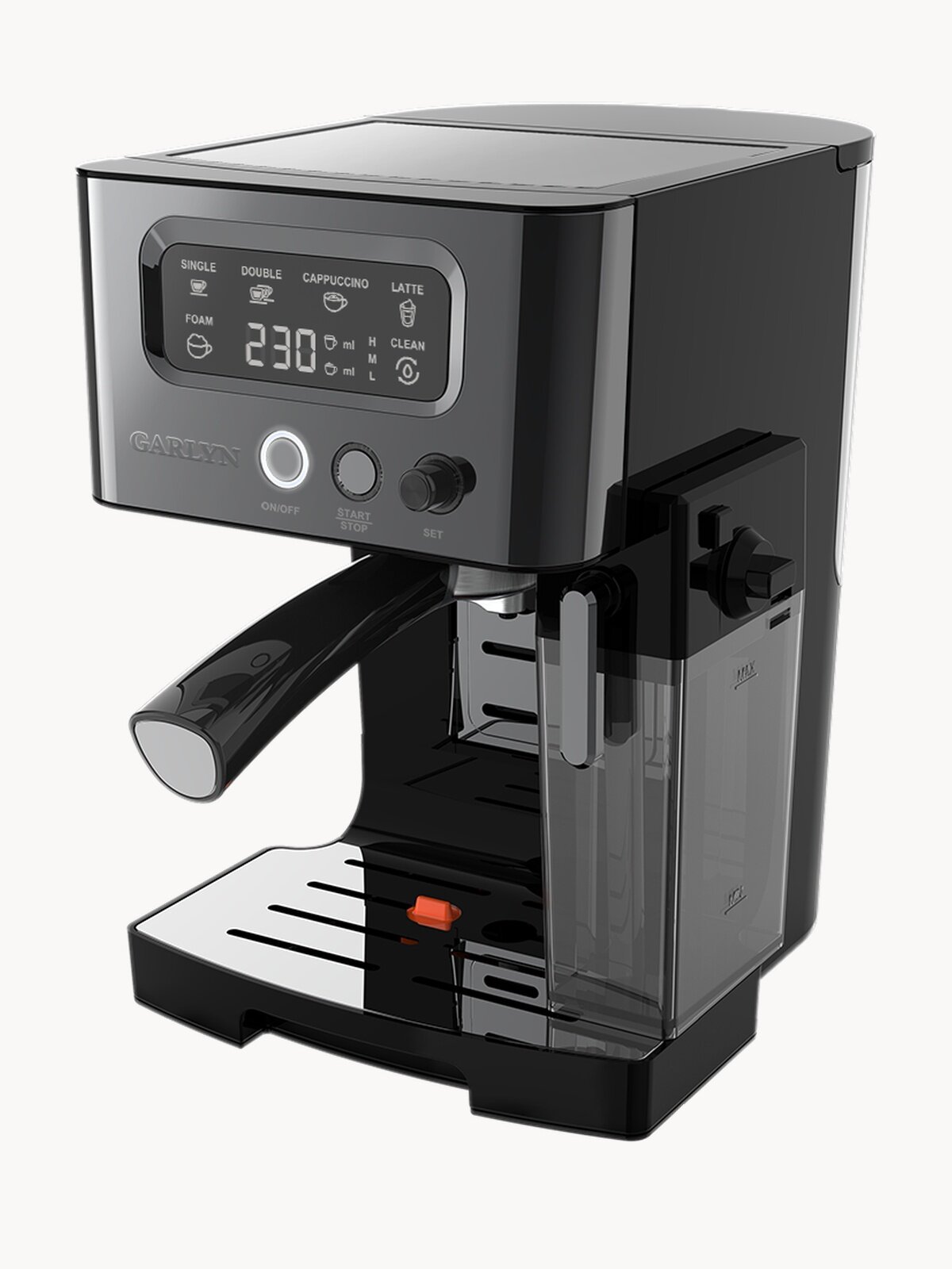 Кофеварка рожковая GARLYN L140. Мощность 1450 Вт. Емкость резервуара для воды 1,4 л.