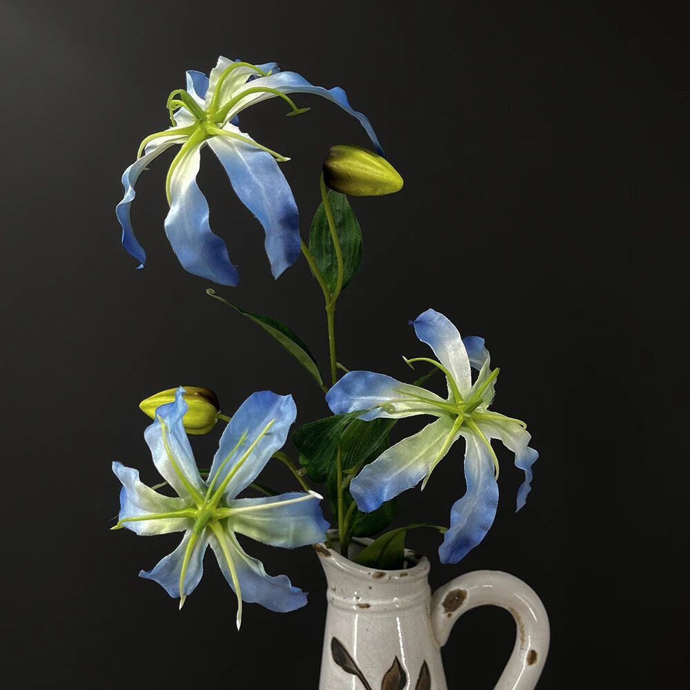 SunMade, шелковые искусственные цветы, ветка пламенной лилии