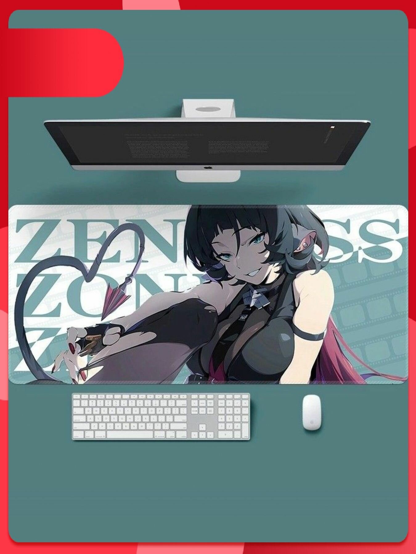 Коврик для мыши Хонкай Zenless Zone Zero (ZZZ) Джейн Доу (Jane Doe) 900x400x3mm XXL (QY)