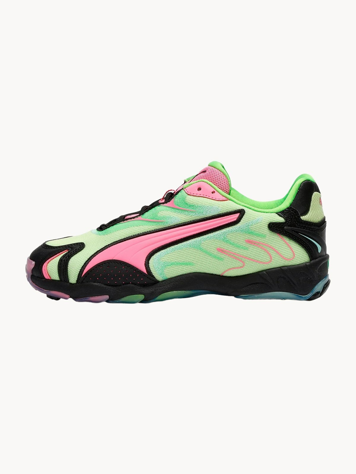 Кроссовки PUMA Inhale Speed Style, размер 5.5 UK, черный/зеленый/розовый — фото 1