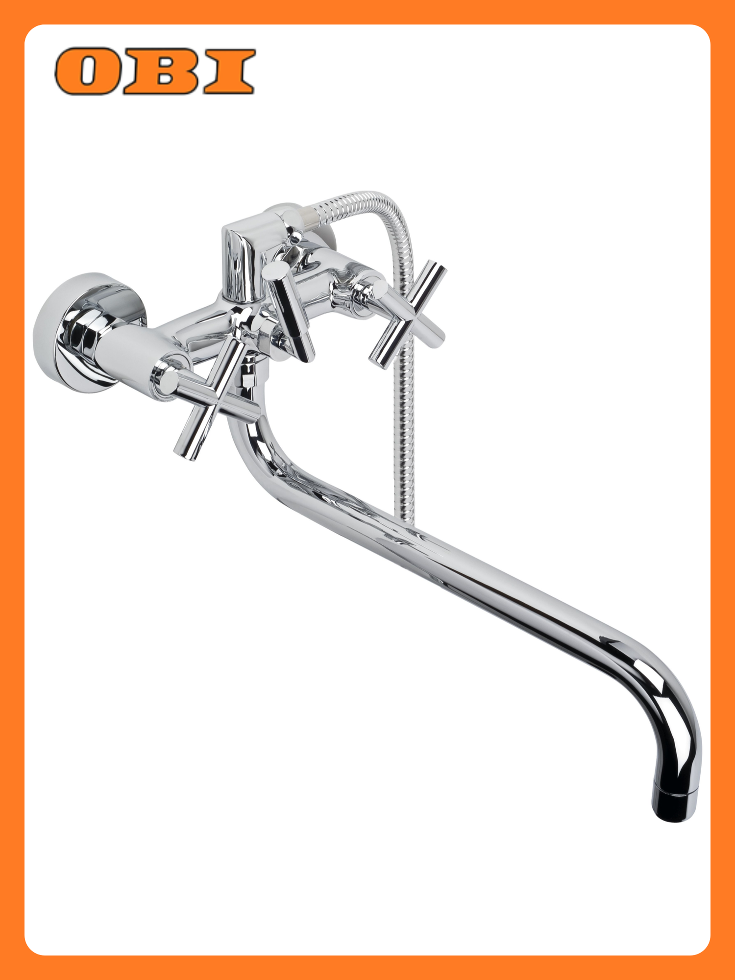 Смеситель д/ванны ARGO YORK 202-N с душевым гарнитуром, поворотный излив 32,5 см