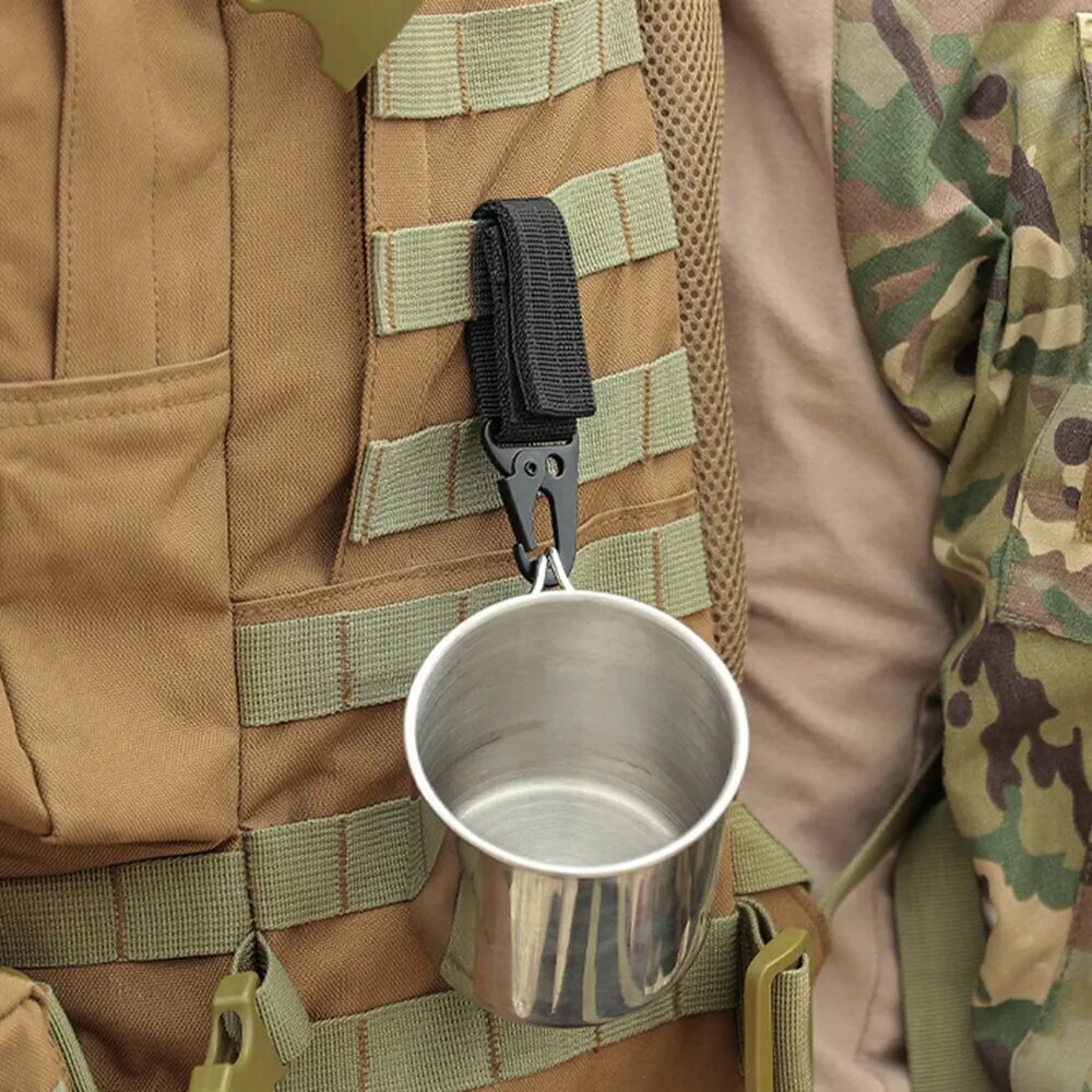 Карабин для снаряжения с надежной фиксацией, подходит для рюкзака, черный