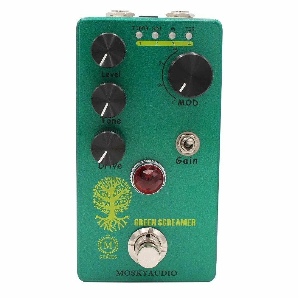 MOSKY GREEN SCREAMER Гитарная Педаль классический Овердрайв SCREAMER Эффекты Для Электрогитары 3 Элемента Управления 4 Режима