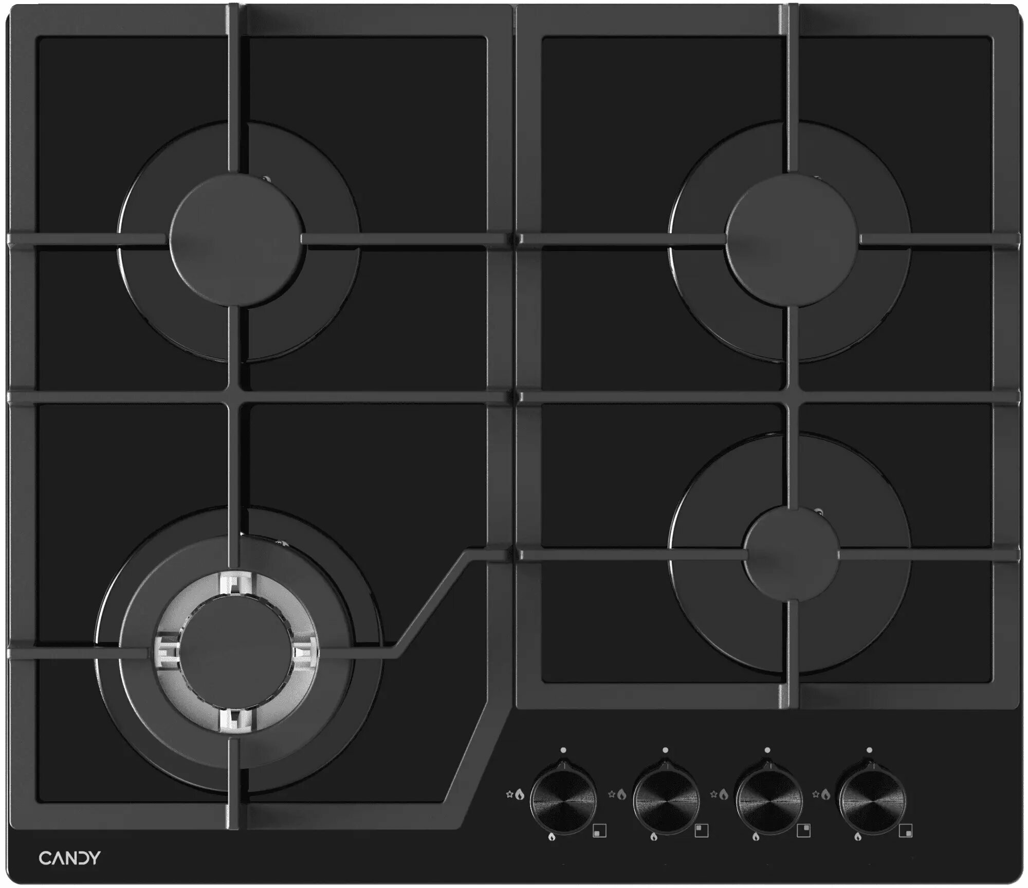 Газовая варочная поверхность CANDY CHXG64CWB, чёрная, 4 конфорки