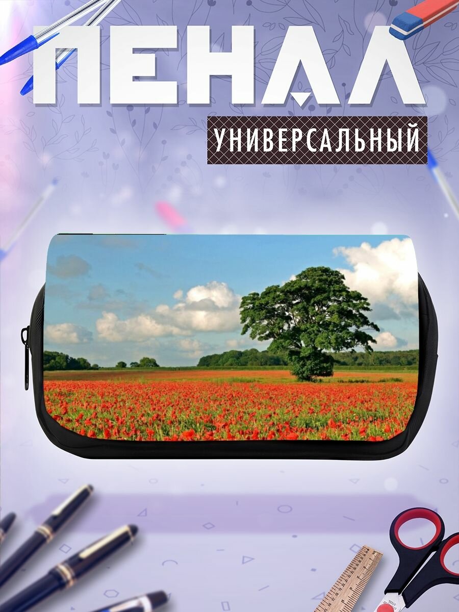 Школьный пенал поле цветок