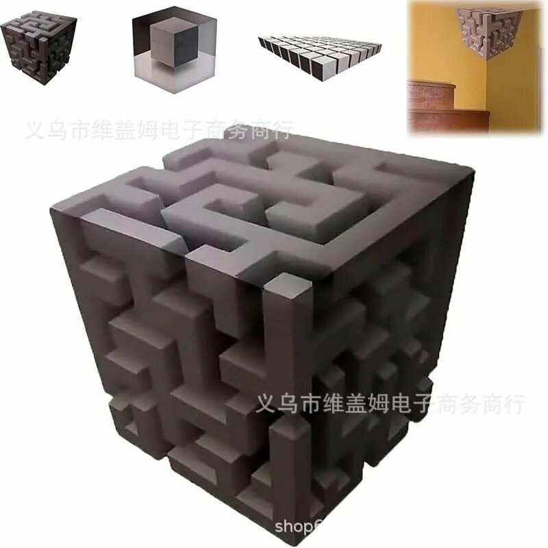 3d куб наклейка на стену