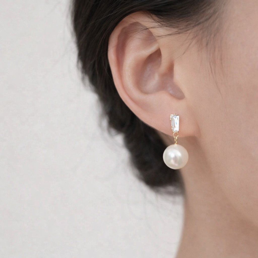 Серьги с подвесками, пусеты, жемчуг имитация