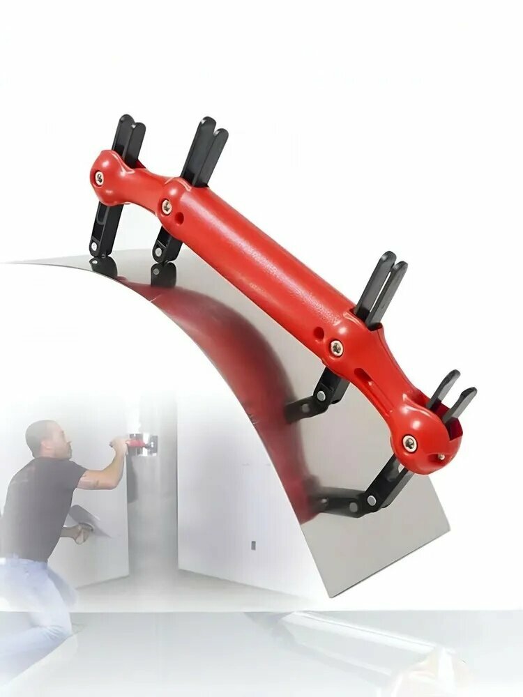 FACEGA Шпатель из нержавеющей стали 36 см Регулируемый изогнутый шпатель для шпаклевки и гипсокартона, эргономичная ручка