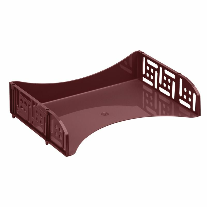 4 шт. Лоток для бумаг горизонтальный СТАММ "Field", широкая загрузка, бордовый Agra