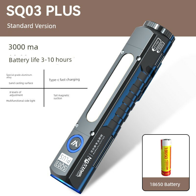 Wolfsen SQ03 Standartnaya Versiya 3000mAh Ultra-Yarkaya Magnitnaya Ruchnaya Fona Dlya Domashnego Emergentsa Vneshnego I