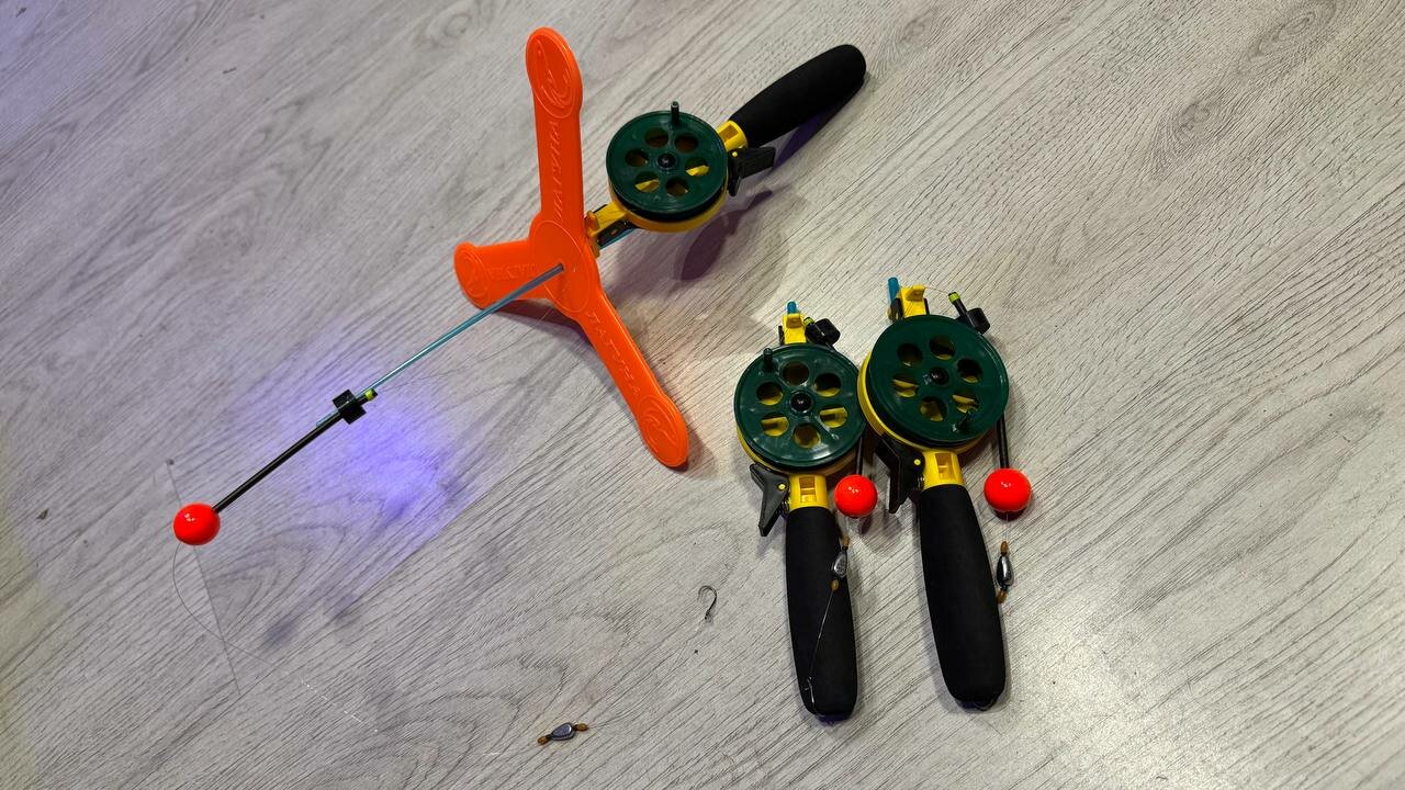 Удочка зимняя поставушка форелевая оснащенная с бумерангом 1шт