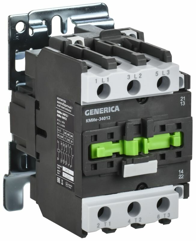 Контактор Generica малогабаритный, КМИе-34012 40 А 230 В/АС3 1НО 1НЗ