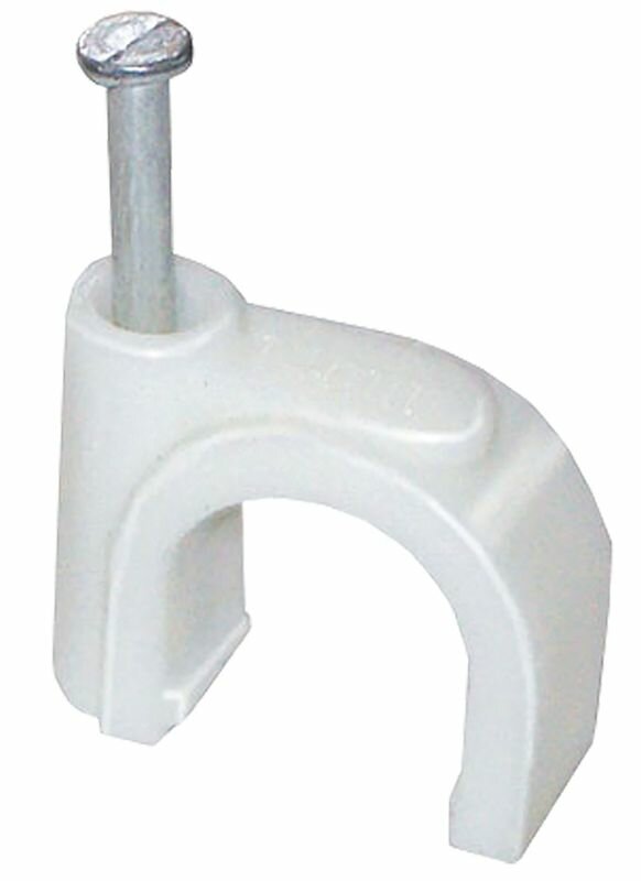 Набор крепежных скоб IEK круглые, с гвоздем, диаметр 6 мм, пластиковые, 100 шт