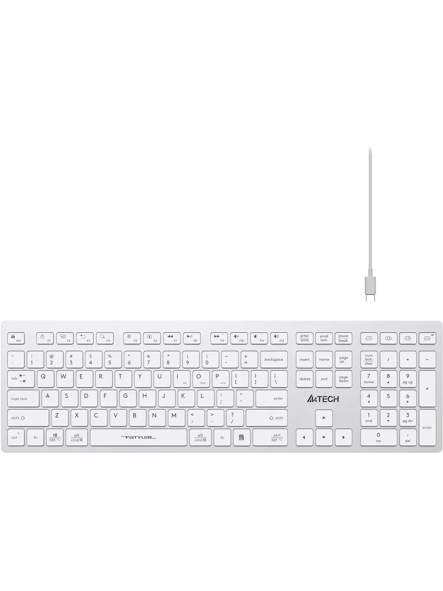 Клавиатура Fstyler FBX50C белый USB беспроводная BT/Radio