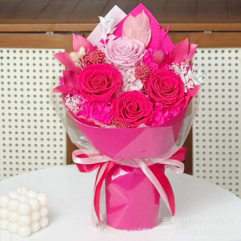 Засушенные розы, подарок на День матери, небольшой букет на День святого Валентина, букет из засушенных цветов, готовая подарочная коробка