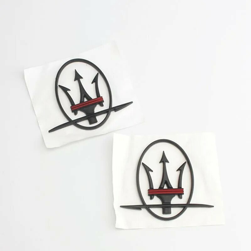 Боковые знаки Maserati 1 пара, наклейки на окна, Значок столба C , Levante Quattroporte Grecale GranTurismo-черный-красный