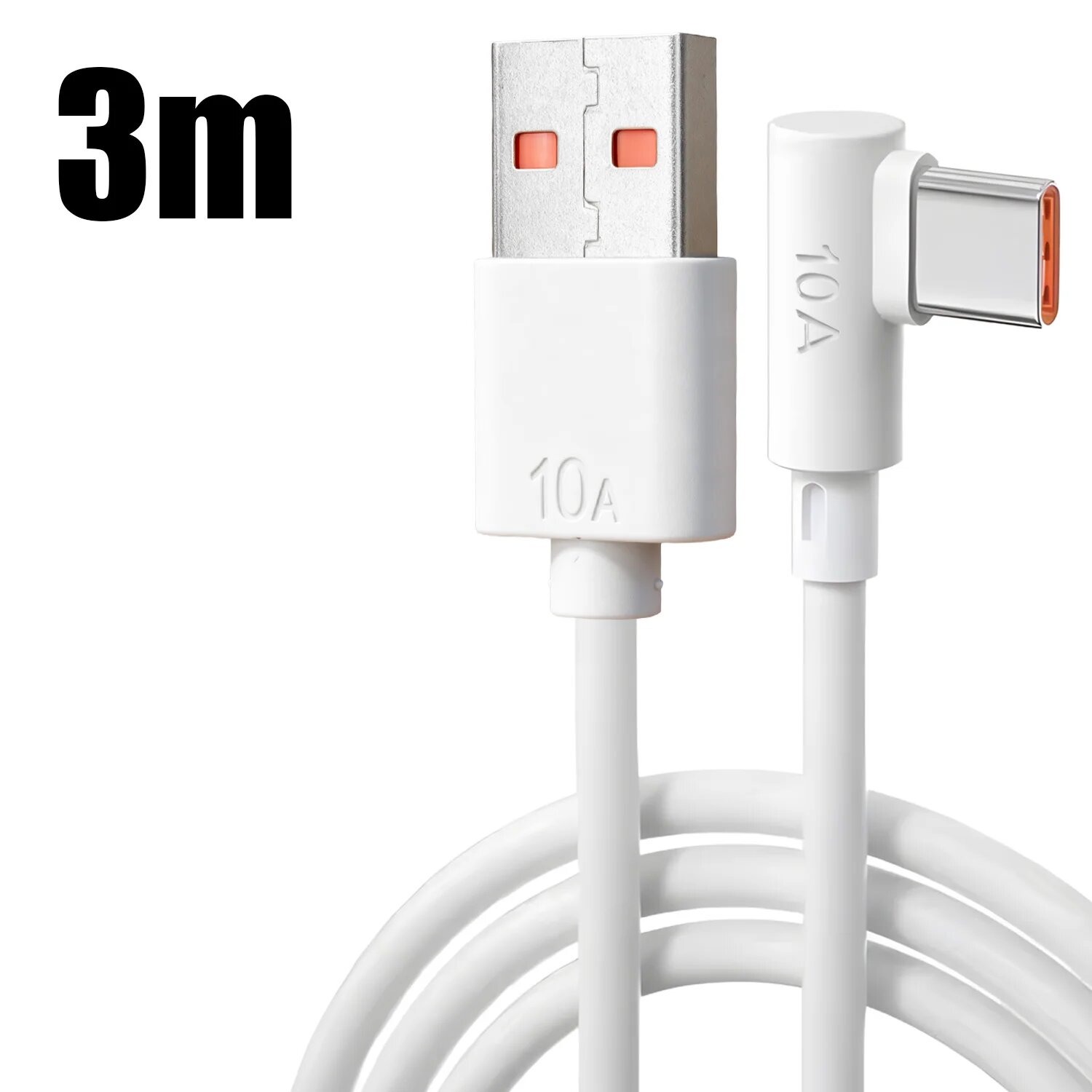 90 ° Локтевой дизайн USB C-кабель 66 Вт для быстрой зарядки Прочные кабели для передачи данных типа C для Samsung Xiaomi Huawei Android Зарядное устройство Провод Шнур