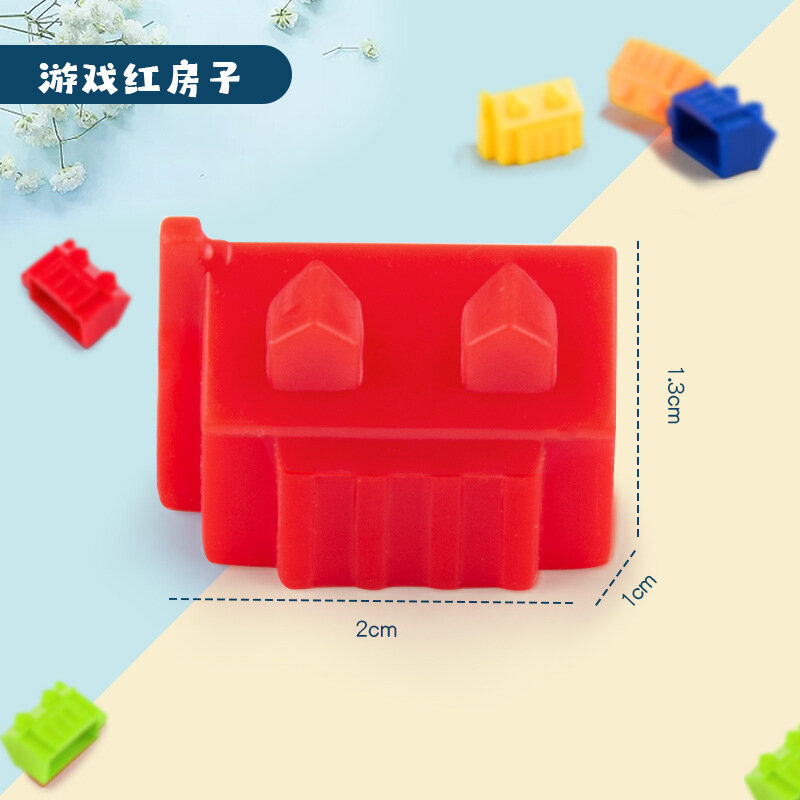 Набор игровых элементов 3D большой домик, красный, 1 шт. для детских настольных игр