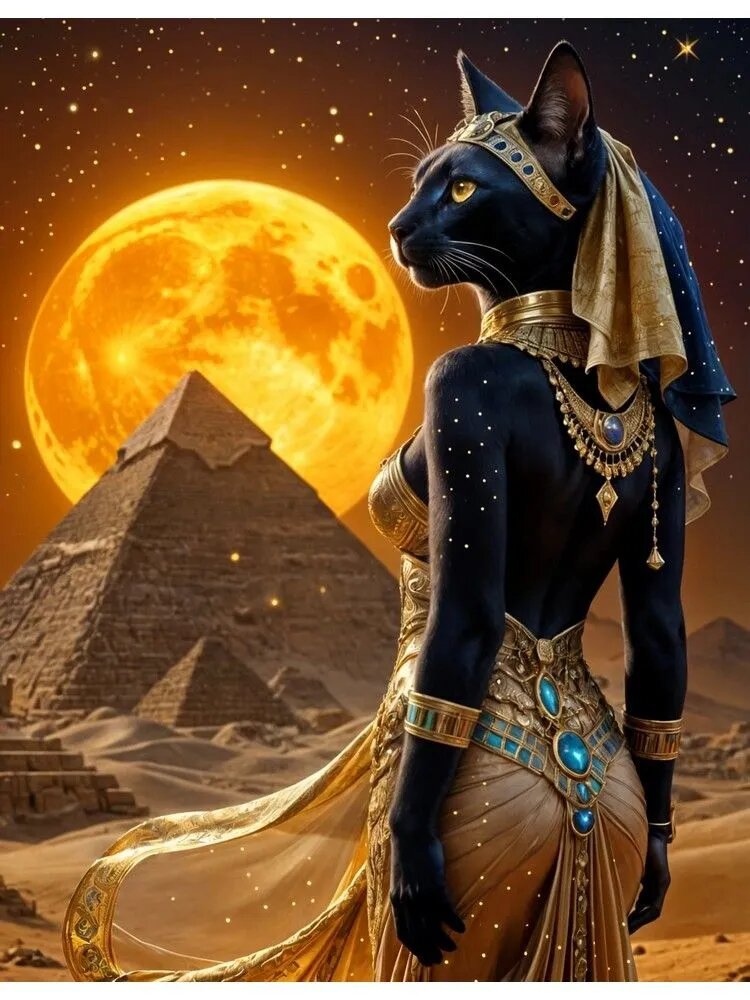 Алмазная Мозаика "Бастет" 40х50 См Алмазная Вышивка / Картина Стразами Подарков / Украшения