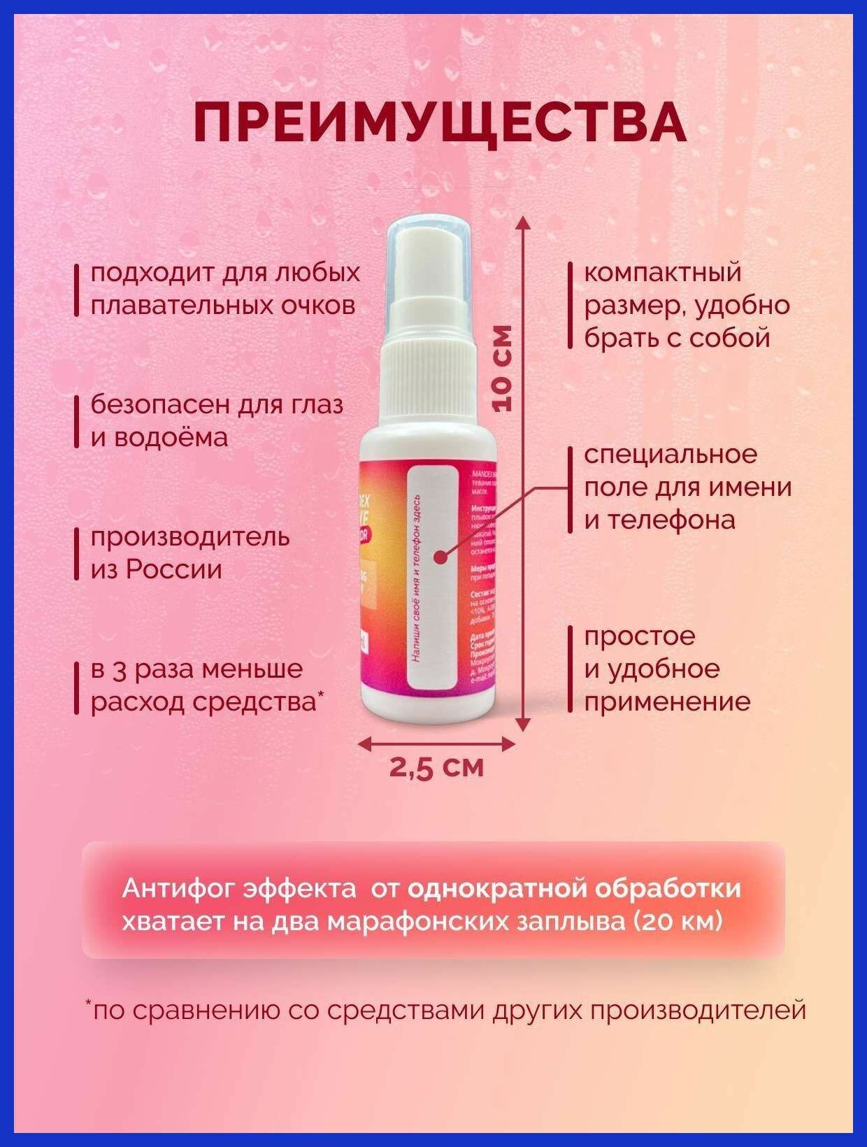 Детский антифог от запотевания плавательных очков Mandex Wave