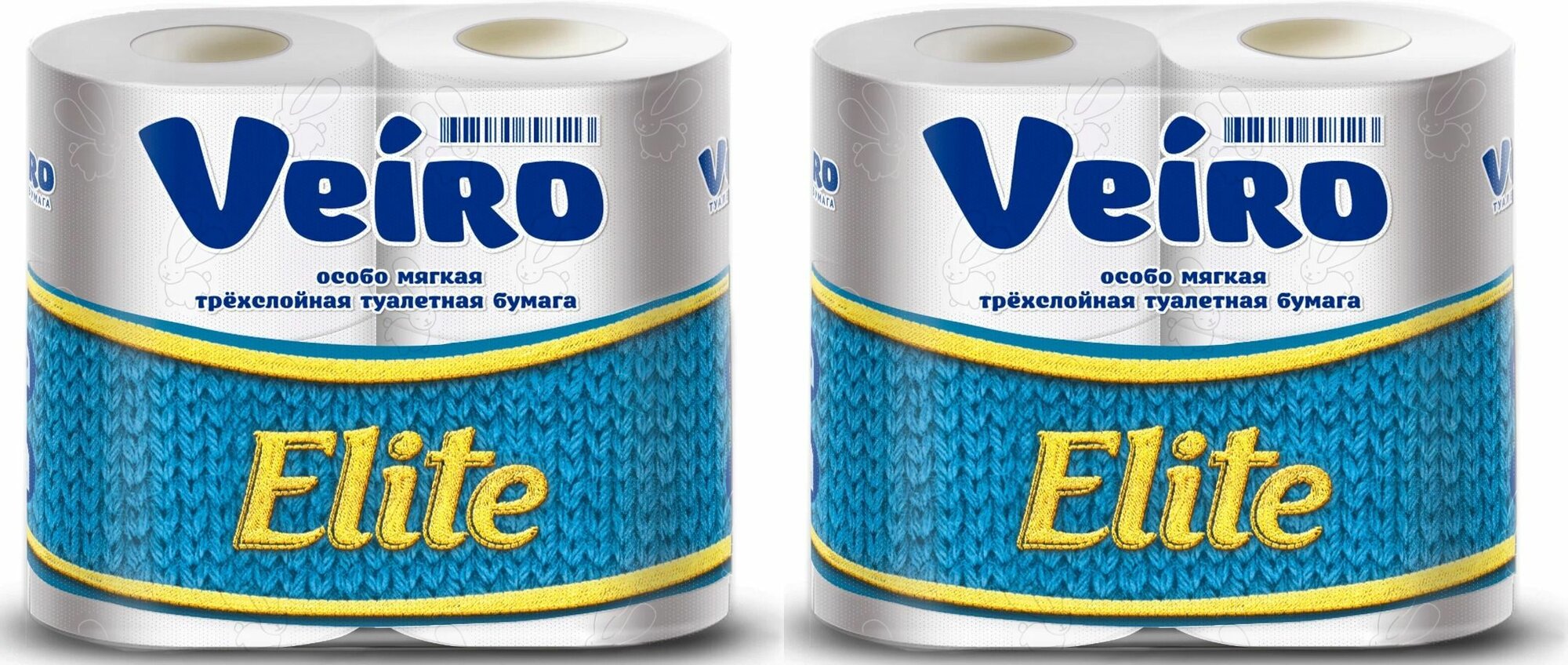 Veiro Бумага туалетная Elite, 3 слоя, 4 рулона, белая - 2 штуки