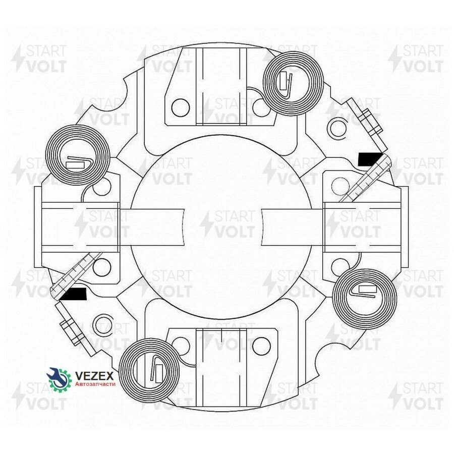STARTVOLT VBS0703 узел щеточный стартера!\ KAMAZ-5490, MB Axor с дв. OM 457LA
