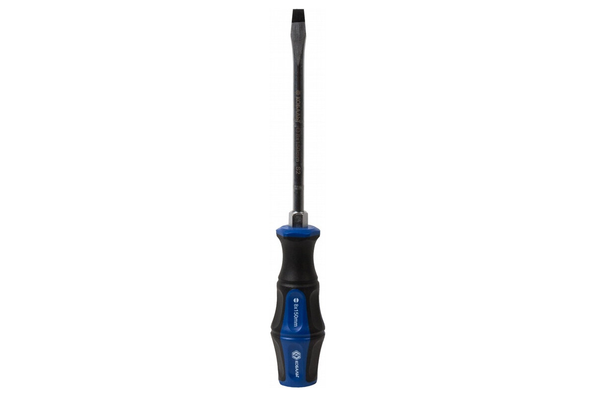 Отвертка ударная кобальт Ultra Grip SL 8,0x150 ммS2, двухкомпонентная рукоятка (1 шт.) подвес