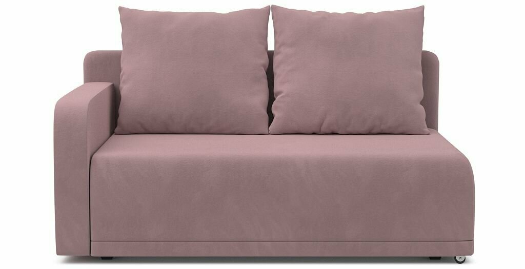 Кушетка раскладная PUSHE Спайк левый угол, велюр, розовый Balance 312