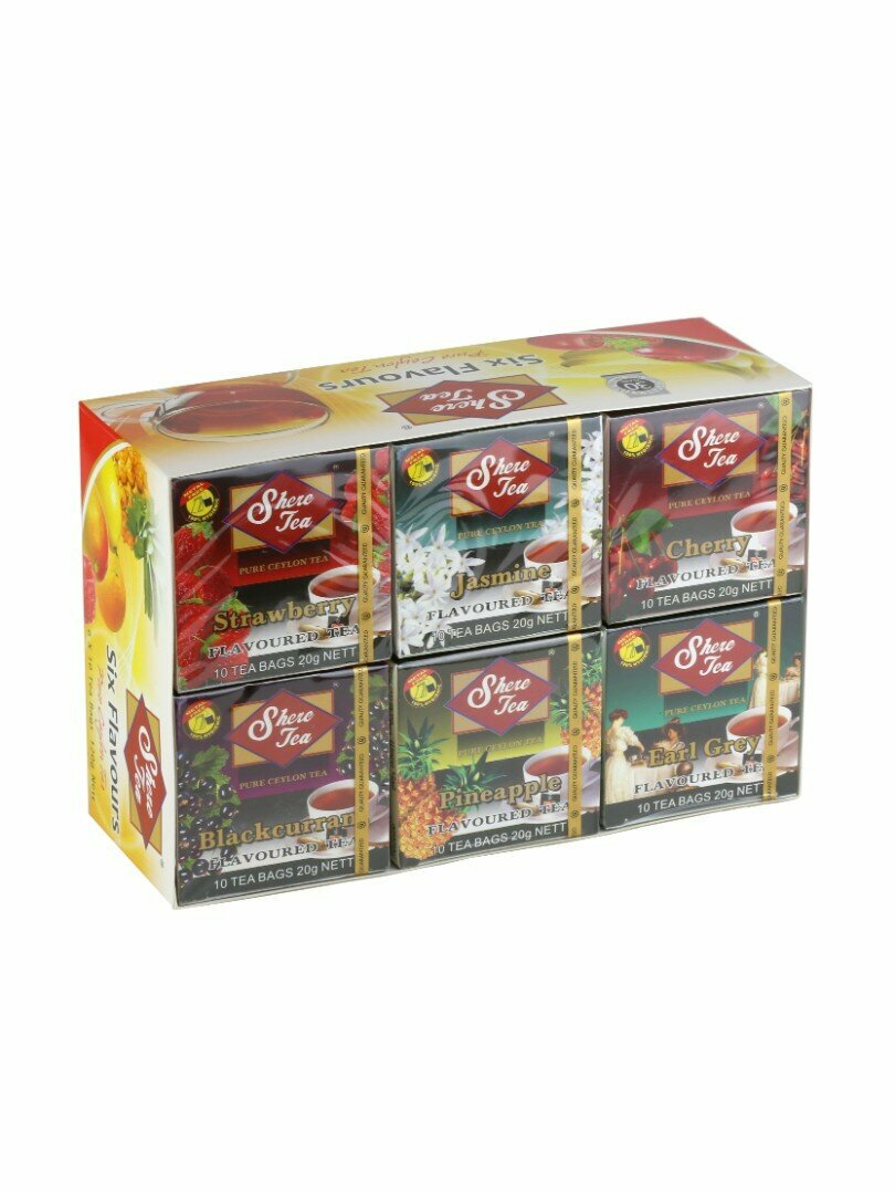 Чай чёрный ТМ "Шери" - Фруктовое Ассорти, 6 видов по 10 пак, 60 пак, 120 гр.