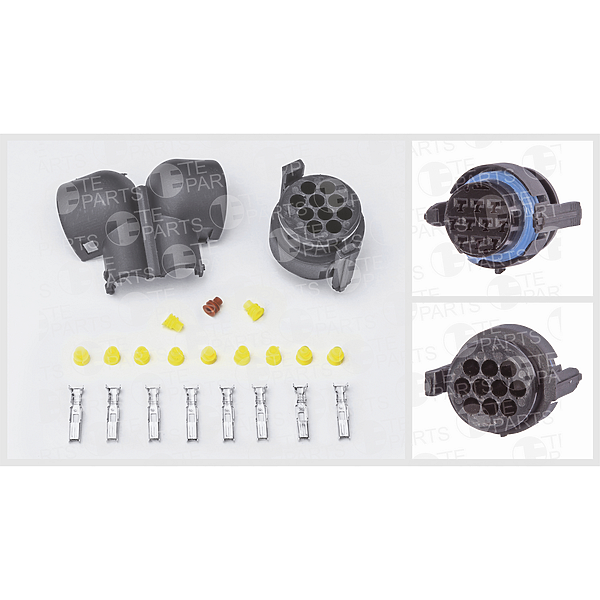 TE PARTS 7810647 разъём угловой, 10 контактный (комплектация: 10-pin, 10 + 4 уплотнений, защитный