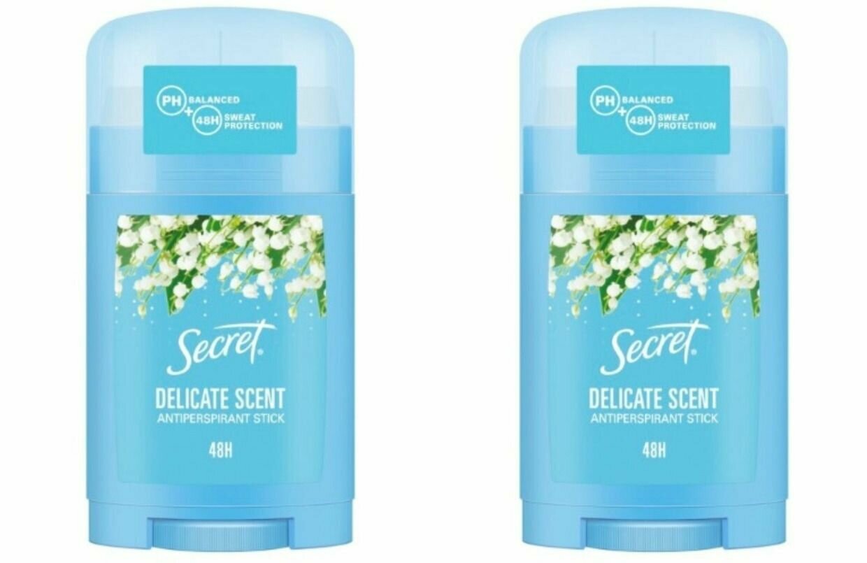 Secret Твердый антиперспирант для женщин Delicate Scent, 40 мл, 2 шт