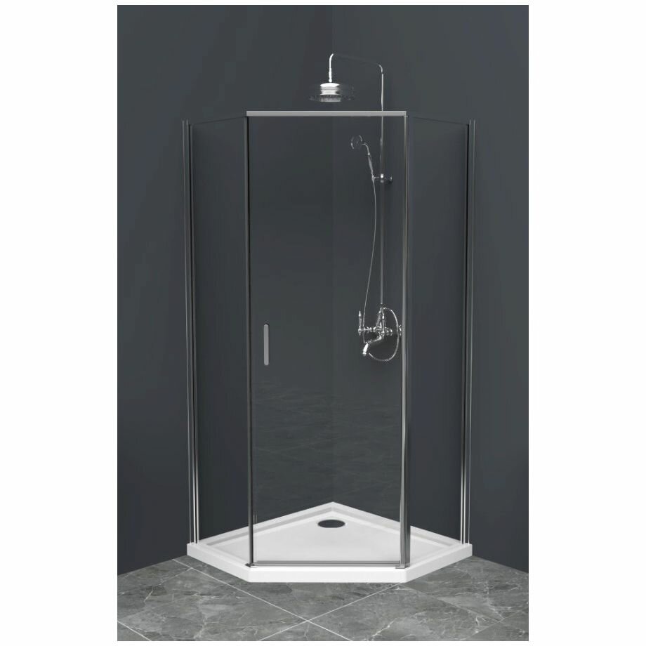 Душевой уголок BelBagno (Бельбагно) UNO-195-P-1-80-C-Cr хром, стекло прозрачное 5 мм (800х1950х800)