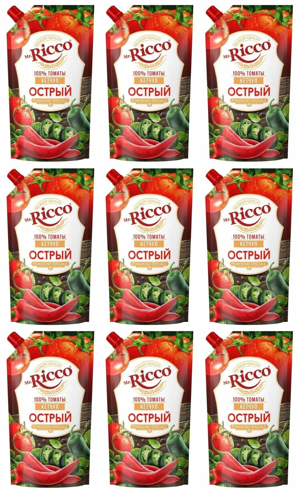 Mr.Ricco Кетчуп Острый, 300 г, 9 шт
