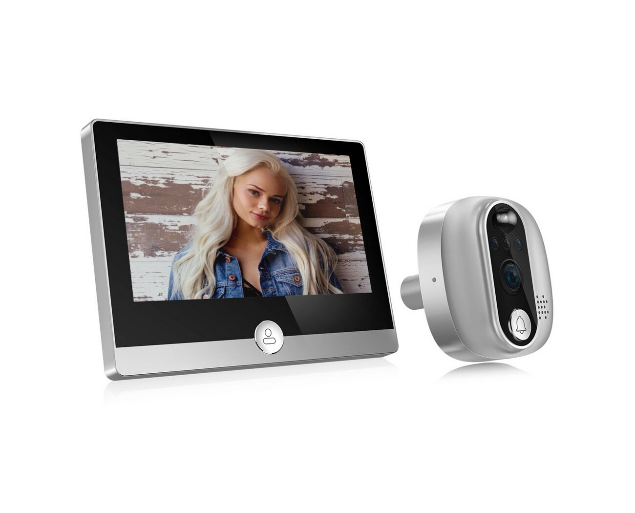 Видеоглазок с монитором Tuya Wi-Fi для двери 2.0MP iхоум Мод: SW1-Туйя (Z67132UT) с записью на SD карту и датчиком движения. Дверной глазок