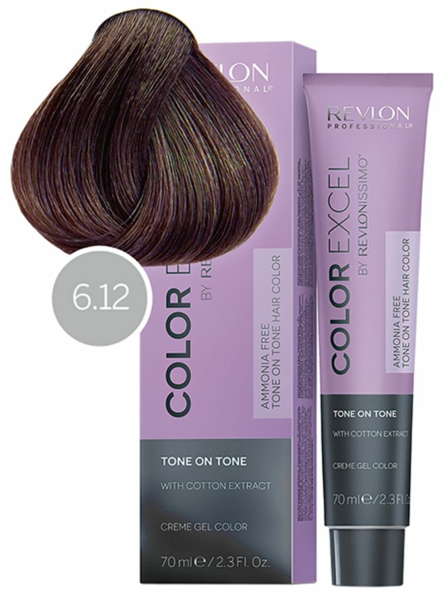 Краска для волос Revlon Professional Coloring Hair Color Excel Tone ON Tone, Tone ON Tone Краситель для волос без аммиака, 6.12