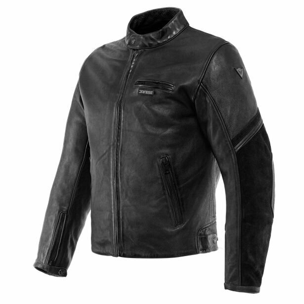 Мотокуртка мужская кожаная Dainese MERAK LEATHER JACKET Black, (р.54)