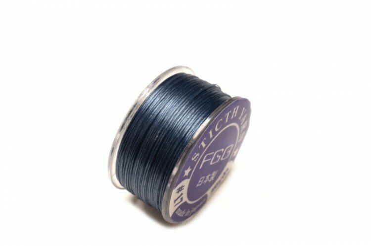 Нить для бисера FGB с покрытием, толщина 0,1мм, длина около 45 м, цвет синий, 1030-362, 1шт