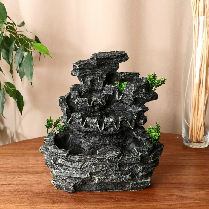 Фонтан настольный «Прохлада», водопад, 11×18×23 см, с подсветкой, без шарика