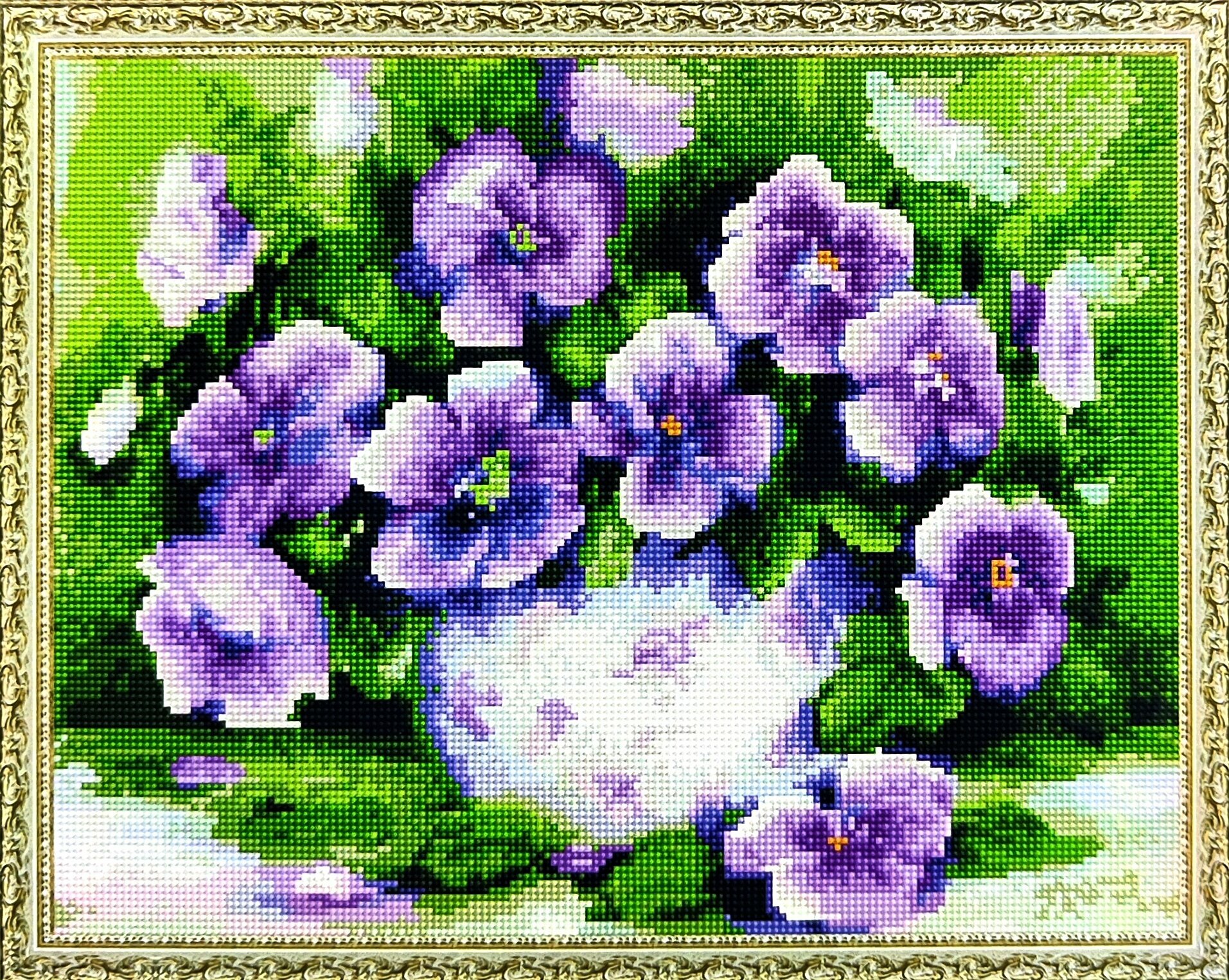 Алмазная мозаика 40x50см круглые стразы сирень, пионы, ягоды, фрукты, архидея, розы, натюрморт, кофе, маки, шоколад