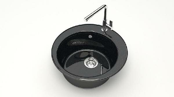 Мойка глян. Виктори Z30Q4(черн.) 475x475x180, без сифона Granit MARR BERGG