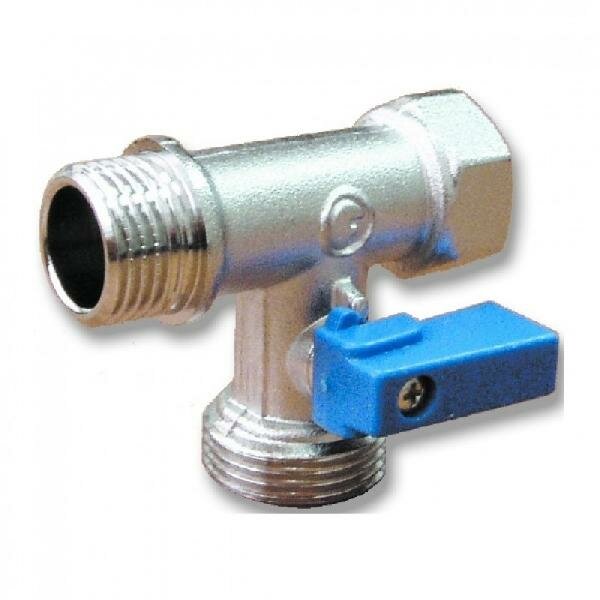 Кран шаровой трёхпроходной 1/2-3/4-1/2" для стиральных машин TIM BL5807