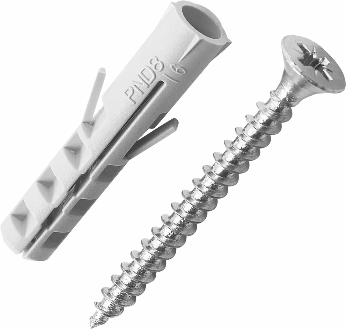 Дюбель потайной Standers PND 8x40 мм, с шурупом 5x50 мм, нейлон, 200 шт.